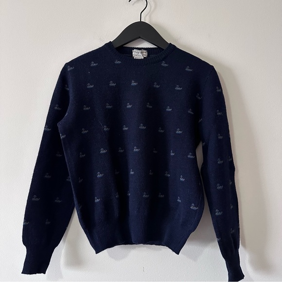 Vintage | Sweaters | Vintage Wool Duck Print Sweater | Poshmark